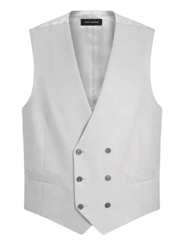LUIGI BIANCHI MANTOVA Double-breasted V-neck Waistcoat - Grey