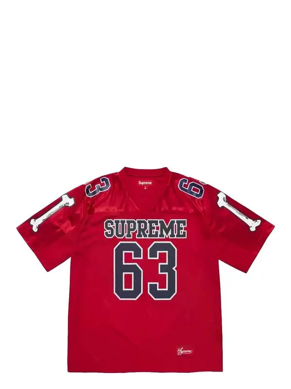 Supreme Bones Graphic-print Football Jersey T-shirt - Red