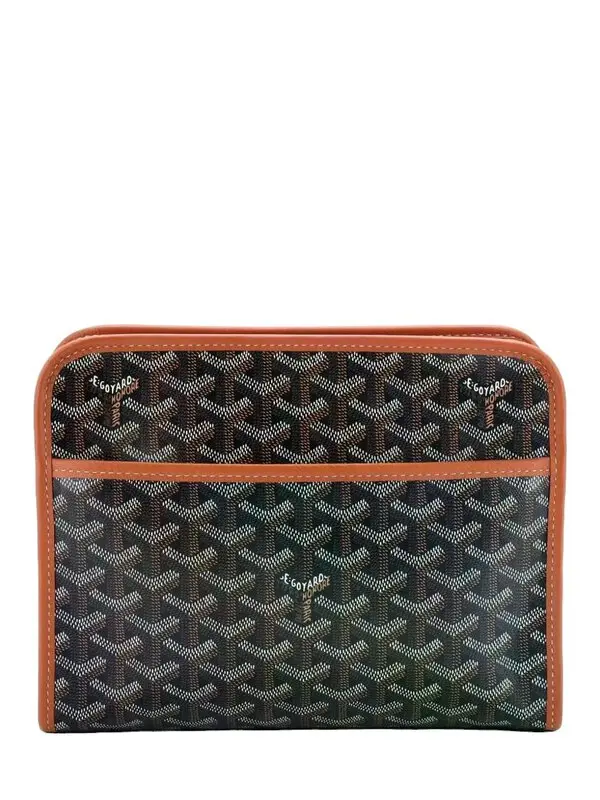 Goyard Jouvence Toiletry Pouch Mm Coated Canvas Clutch Bag - Brown