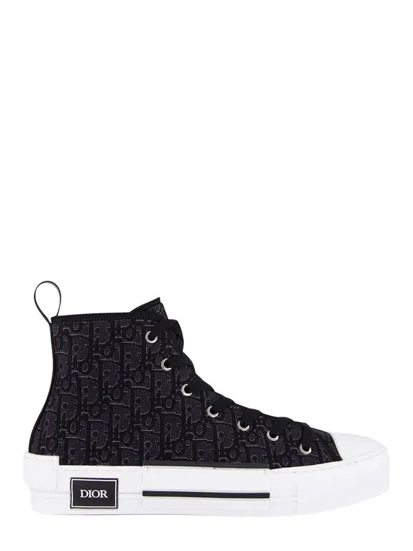 Dior B23 Jacquard High-top Sneakers - Black