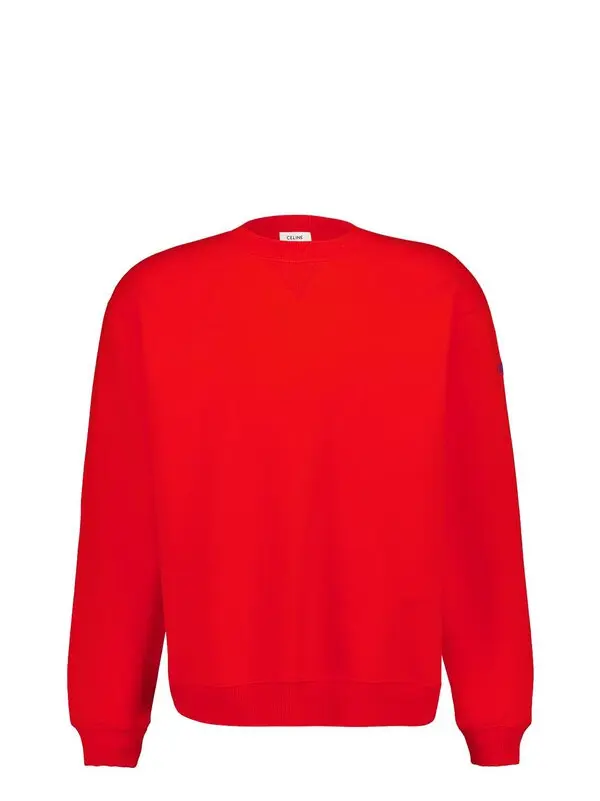 Celine Relaxed Fit Cotton Sweatshirt - Red