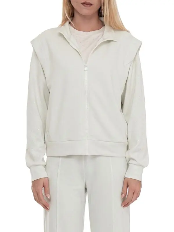 EA7 Modal & Polyester Blend Zip-up Sweatshirt - Blue