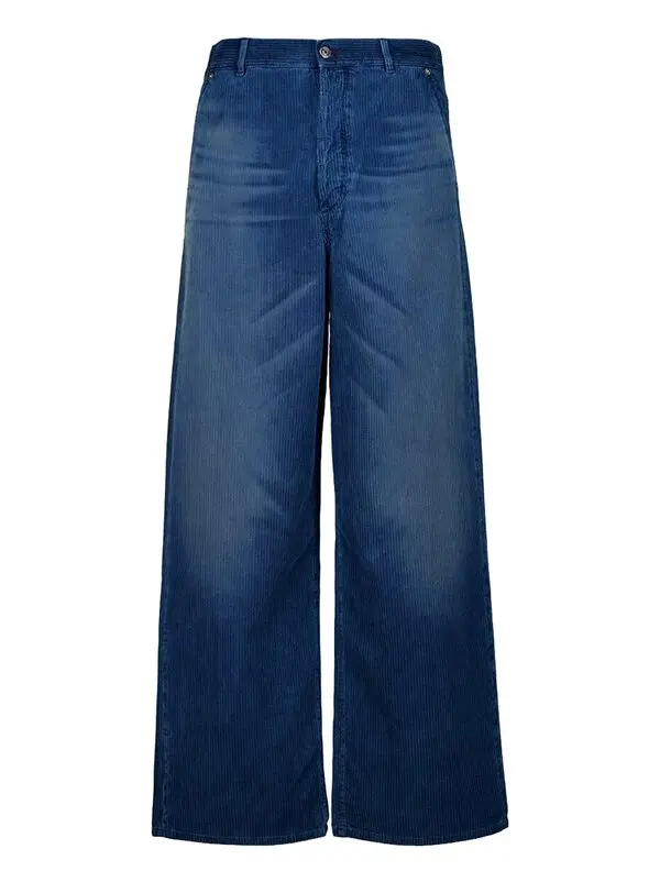 Dior Cotton Corduroy Wide-leg Trousers - Blue