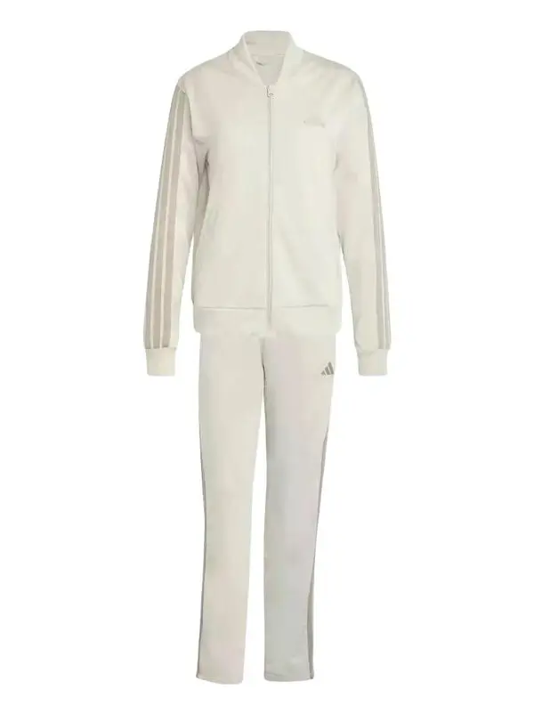 Adidas Cream Stripe Detail Embroidered Logo Tracksuit - Neutrals