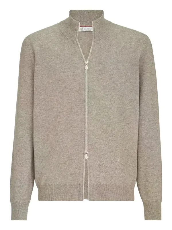 Brunello Cucinelli Two-way Zip Cardigan - Grey