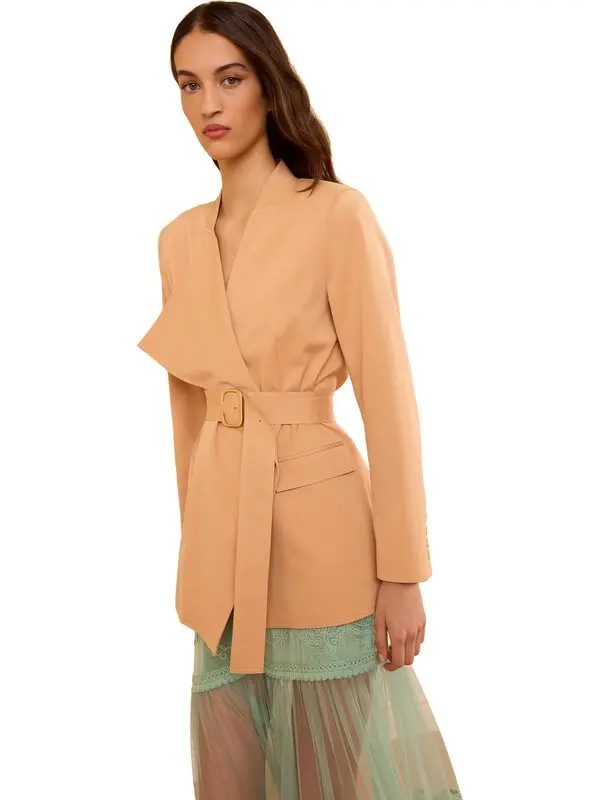 Ulla Johnson Zehra Draped Blazer - Fawn