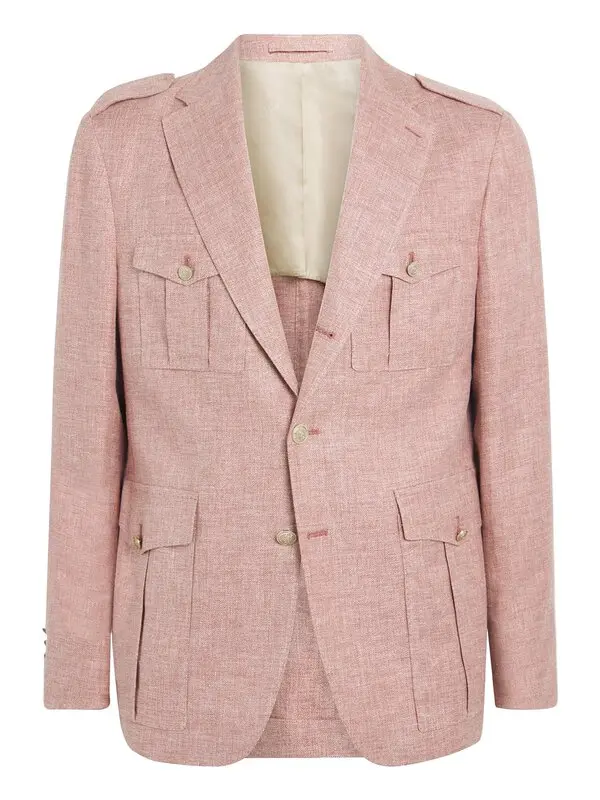 Eleventy Linen-cashmere-silk Sahara Jacket - Pink