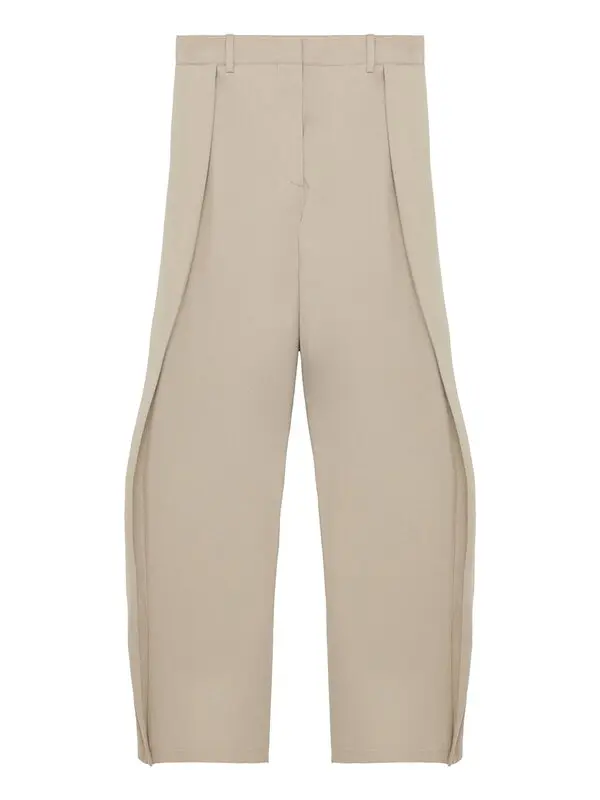 Loewe Cotton-silk Gabardine Layered Trousers - Beige