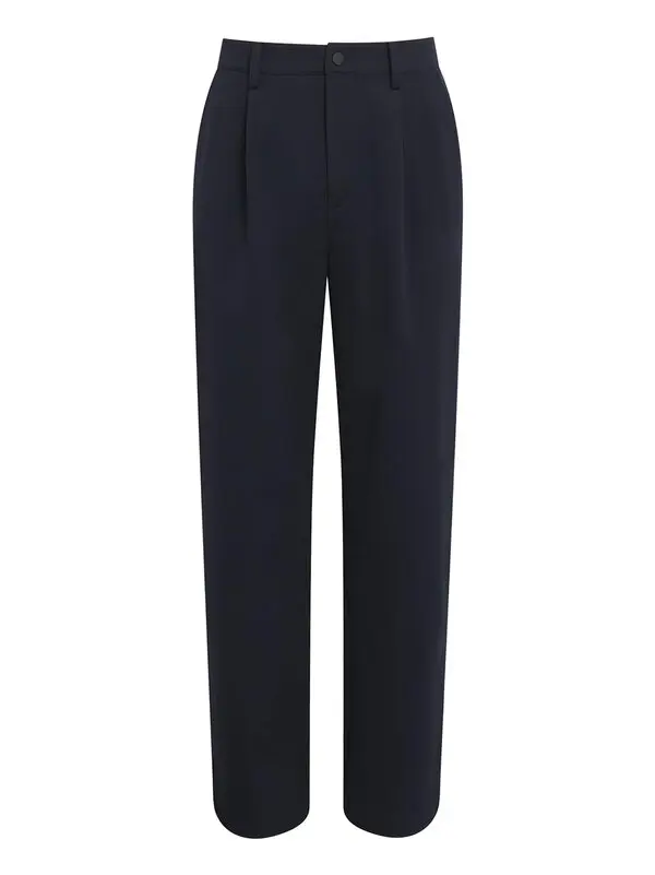 7 For All Mankind Pleated Straight Leg Trousers - Blue