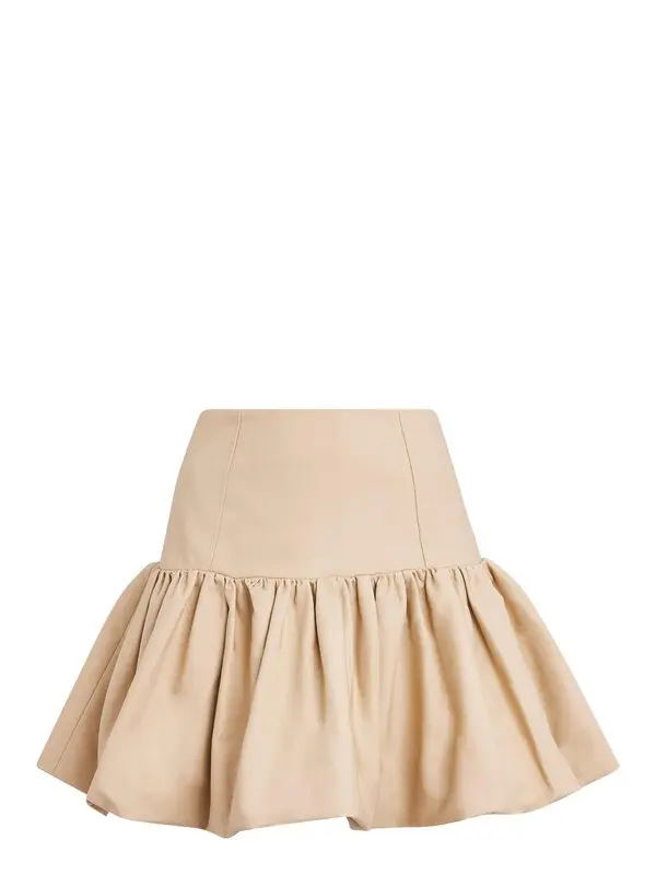 GANNI Organic Cotton Bubble Mini Skirt - Beige