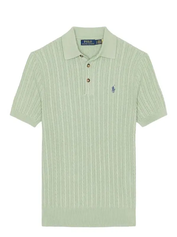 Polo Ralph Lauren Cable-knit Embroidered Polo Sweater - Green