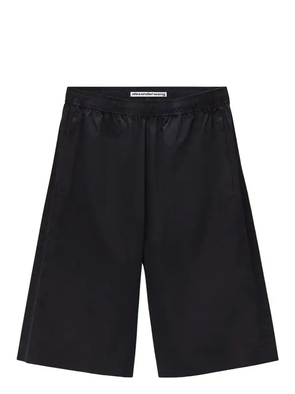 Alexander Wang Knee-length Shorts With Cutout Logo Detail - Black
