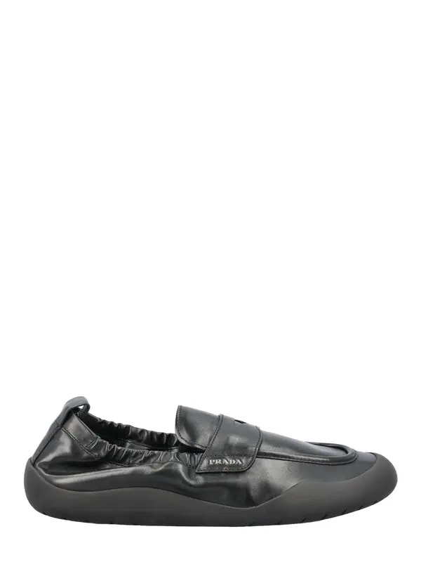 Prada Round Toe Slip-on Casual Shoes - Black