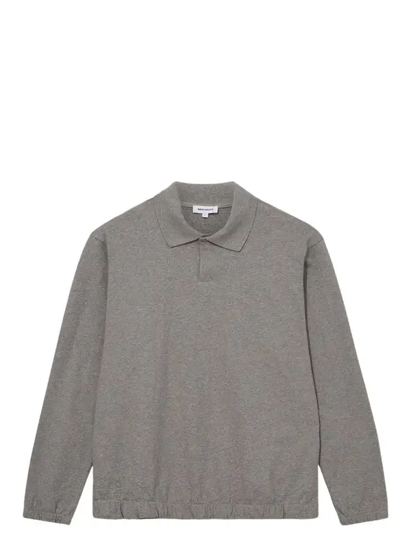 Norse Projects Long-sleeved Knit Polo Shirt - Gray