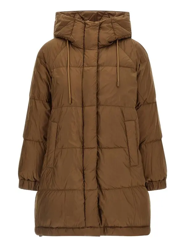 Max Mara Anfora' Reversible Quilted Parka - Brown
