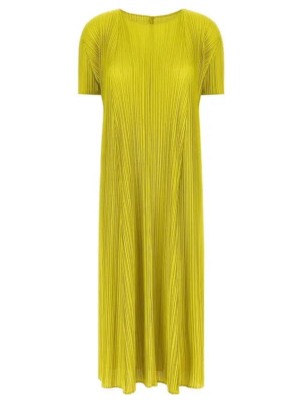 Issey Miyake Mellow Pleats Midi Dress - Green