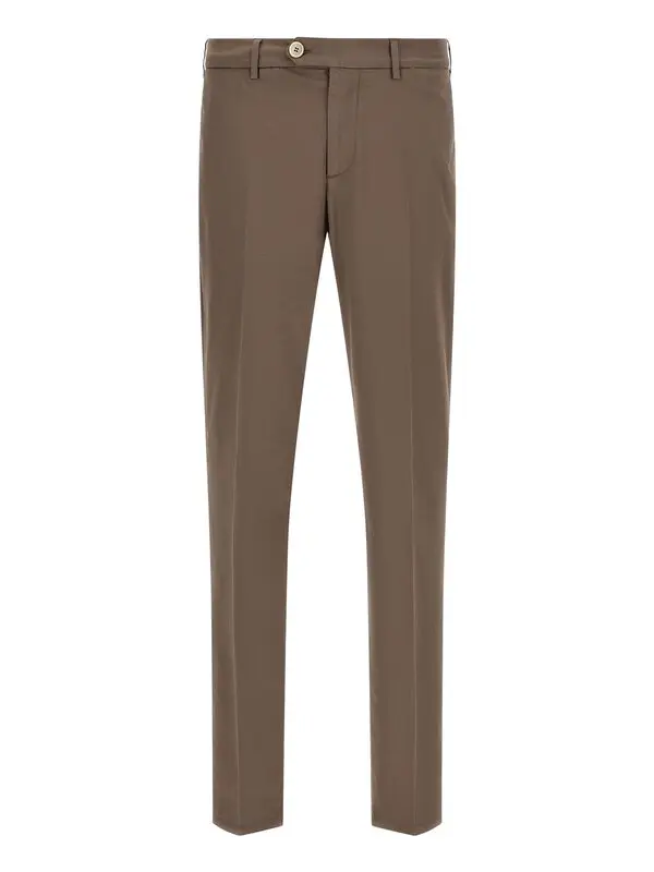 Brunello Cucinelli American Pima Cotton Gabardine Trousers - Cream