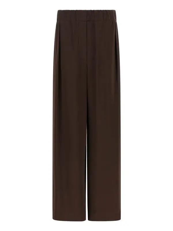 JIL SANDER Fluid Viscose Wide Leg Trousers - Brown