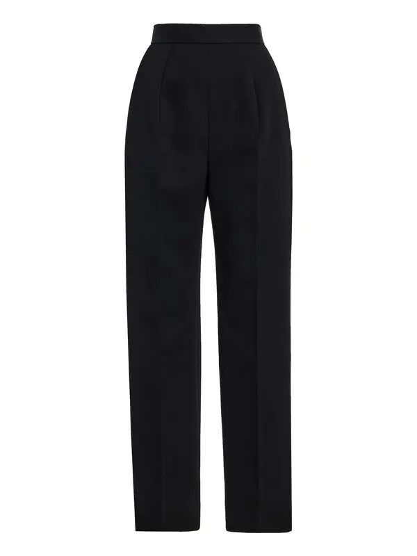 THE ROW Eranza High-rise Tapered Wool Trousers - Black