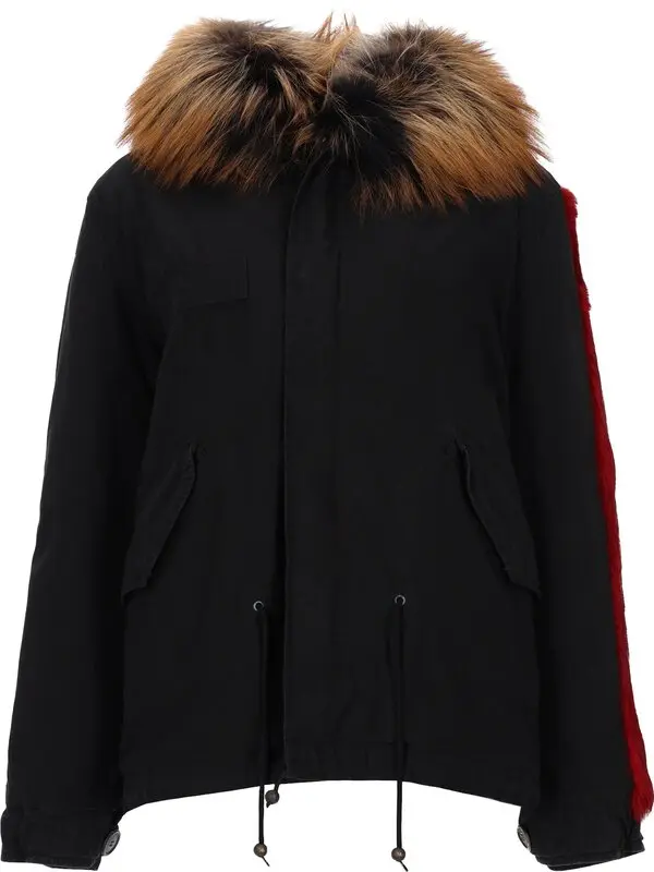 Mr & Mrs Italy Parka With Fur Trim - Black