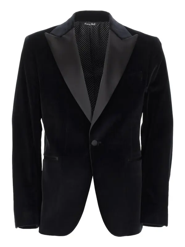 Brian Dales Single Breasted Cotton Jacket - Black