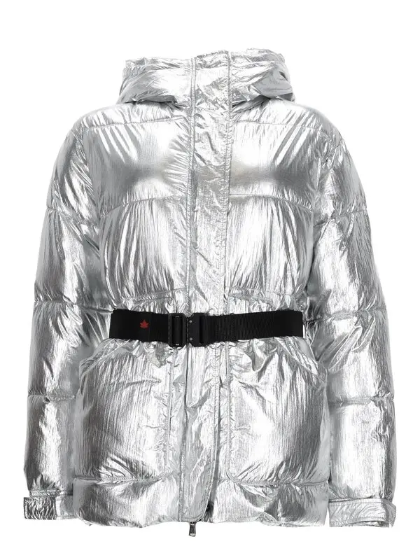 CANADIAN CLASSICS Belted Hooded Down Jacket - Silver