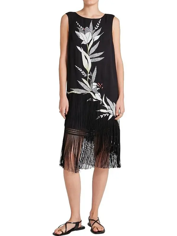 TEMPERLEY LONDON Madeline Mini Dress With Fringe - Black
