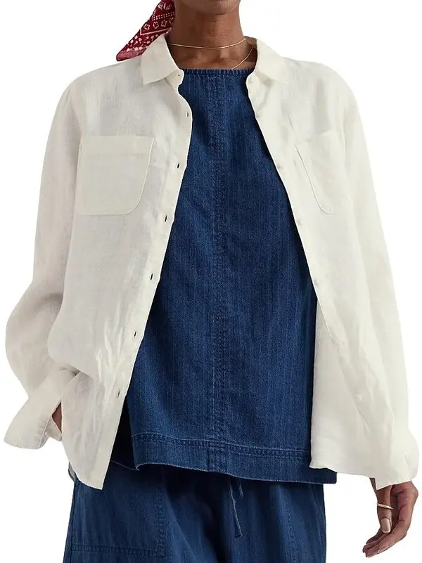 SEASALT CORNWALL Hazel Branch Linen Shirt - Chalk