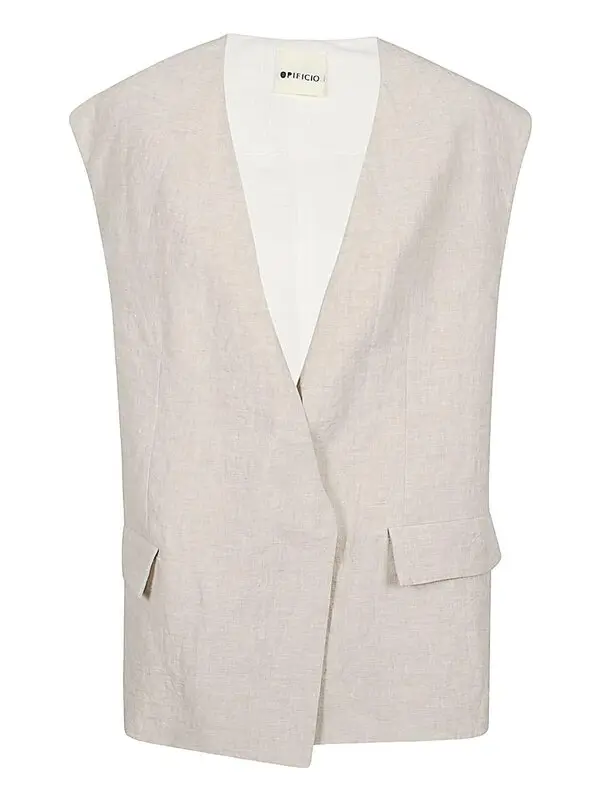 OPIFICIO Linen Vest - Beige