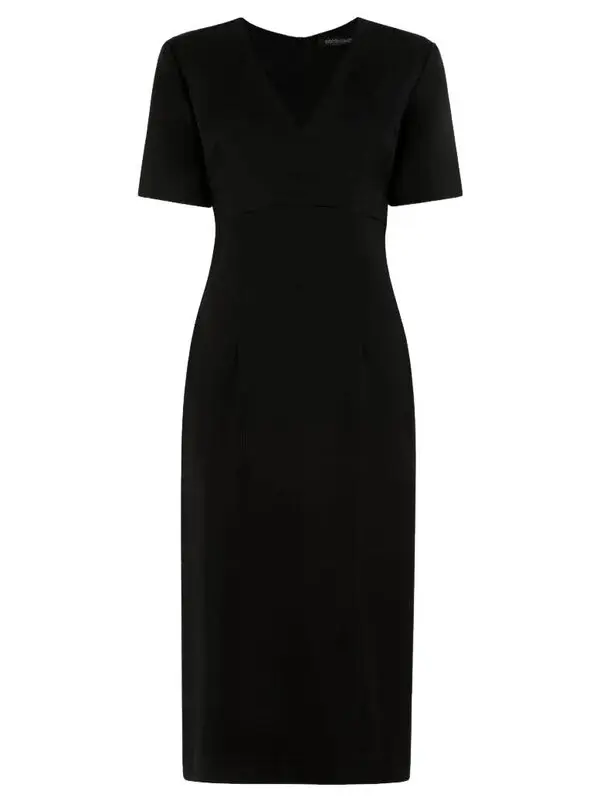 Roberto Cavalli V-neck Short-sleeve Midi Dress - Black