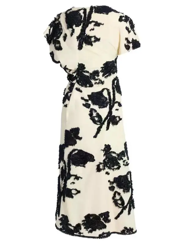 Erdem Fil Coupé Floral Motif Dress - Neutrals