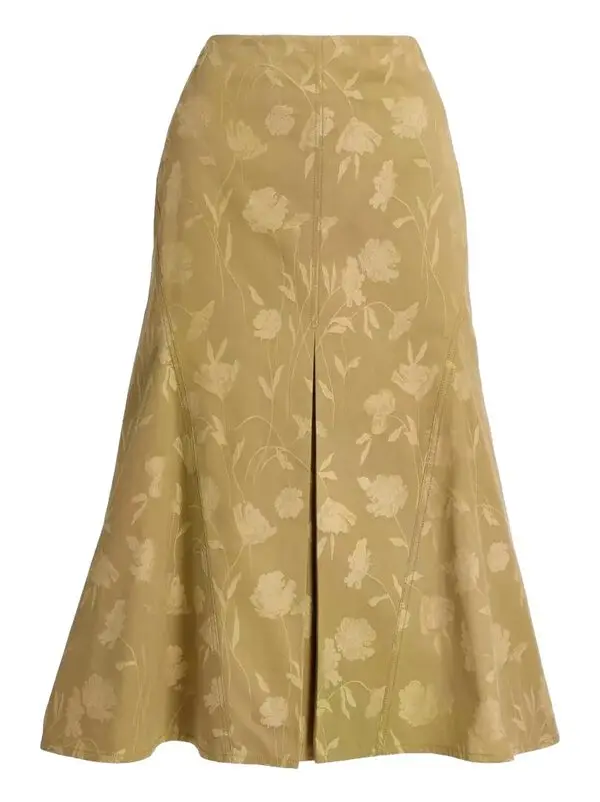 Erdem Poppy Jacquard Fluted Skirt - Neutrals