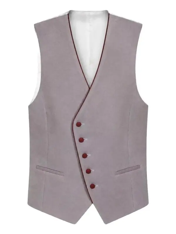 ETIEM TEXTIL S.L. Asymmetric Fastening Waistcoat - Red
