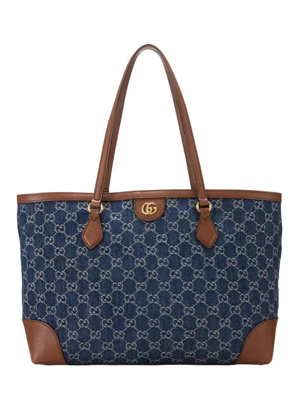 Gucci Ophidia Gg Denim Tote - Blue