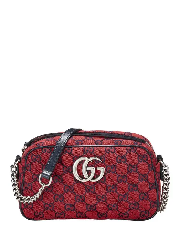 Gucci Gg Marmont Canvas Crossbody Bag - Red