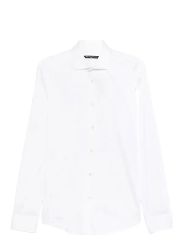 Brian Dales Long-sleeve Spread-collar Shirt - White