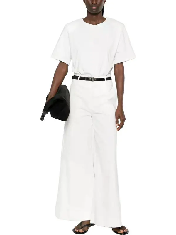 WEILI ZHENG Padded Shoulder Short Sleeve T-shirt - White