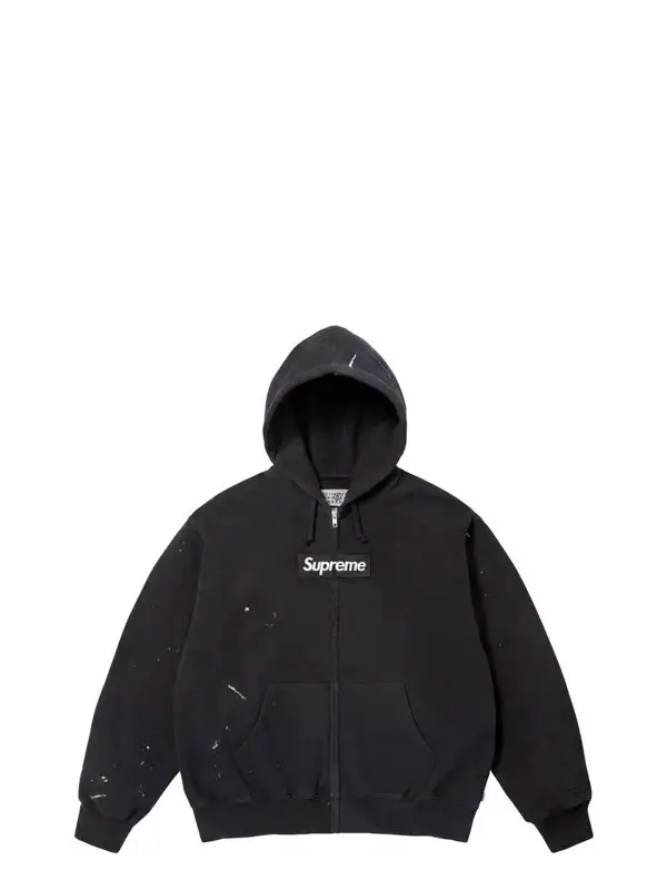 Supreme X Mm6 Maison Margiela Zip-up Hoodie - Black