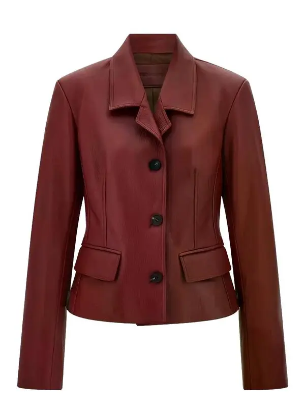 FERRAGAMO Fitted Deerskin Jacket - Red