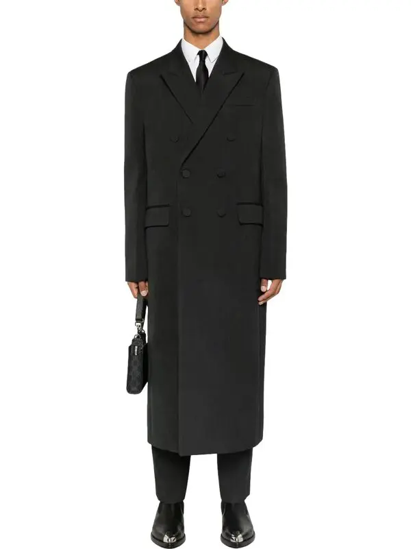 Gucci Ancora Embroidered Wool Coat - Grey