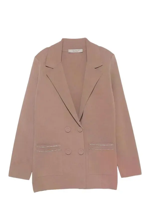 D.exterior Double-breasted Embellished Blazer - Neutrals