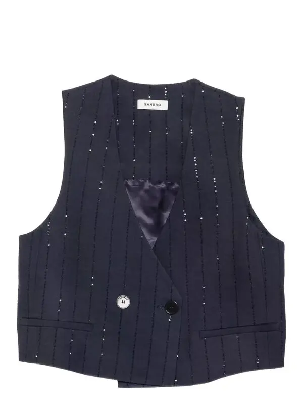 Sandro Sequin-embellished Waistcoat - Blue