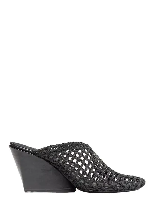 Proenza Schouler Slant Crochet Wedge Mules - Black