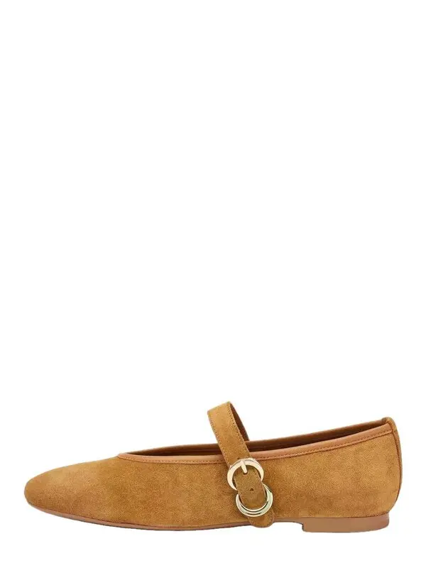 FRAU Etched Buckle-fastening Suede Ballet Flats - Brown