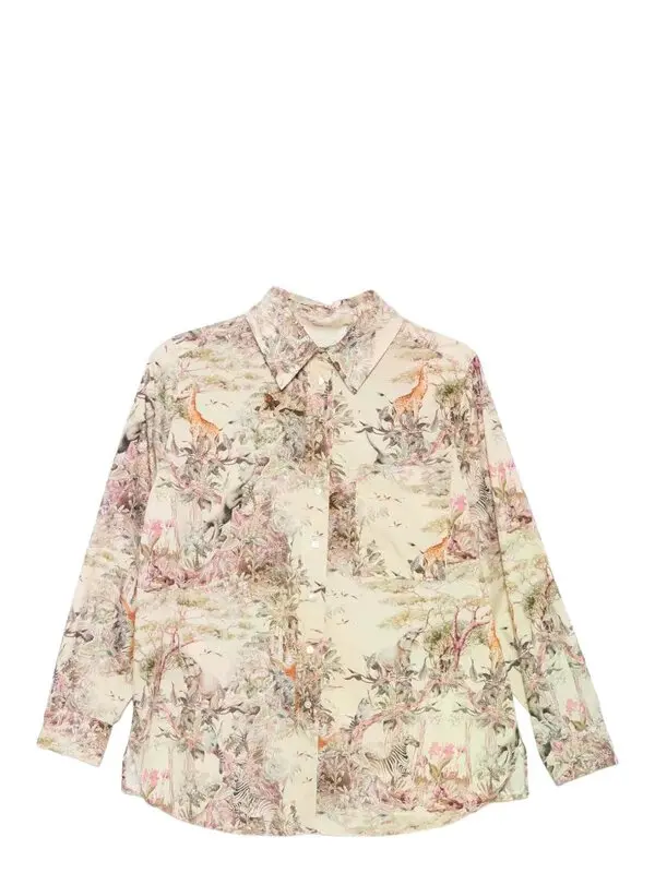 Momoni Animal Print Cotton Shirt - Neutrals