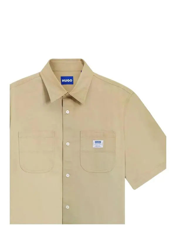 Hugo Chest-pocket Short-sleeve Shirt - Neutrals