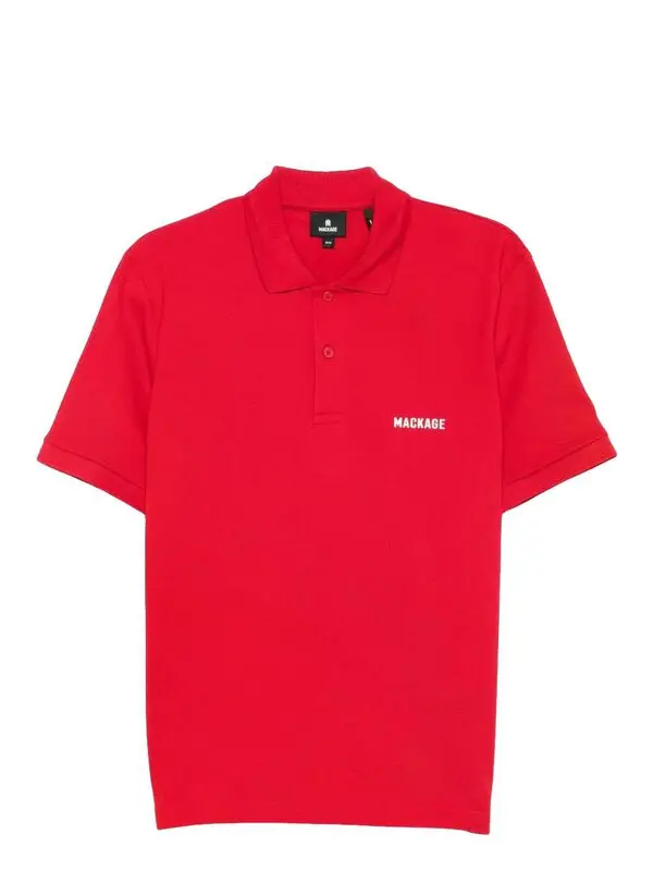 Mackage Logo-print Cotton Polo Shirt - Red