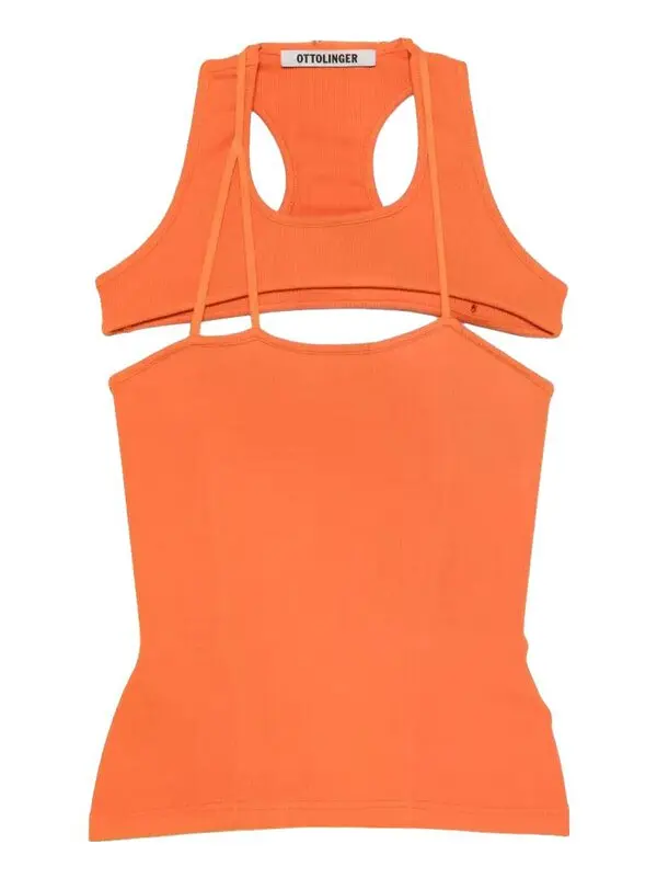 Ottolinger Ribbed Cut-out Tank Top - Orange