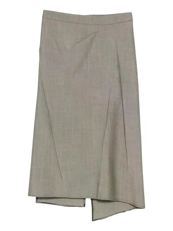Victoria Beckham Asymmetric Hem Midi Skirt - Grey