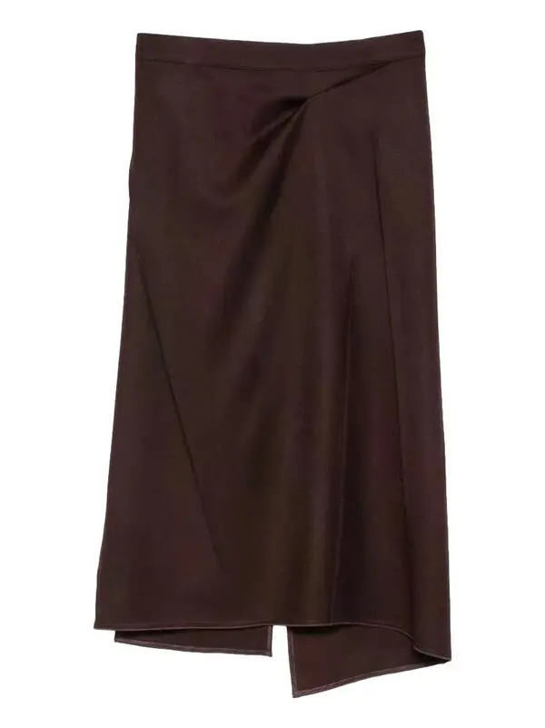 Victoria Beckham Tailored Wool Midi Skirt - Red